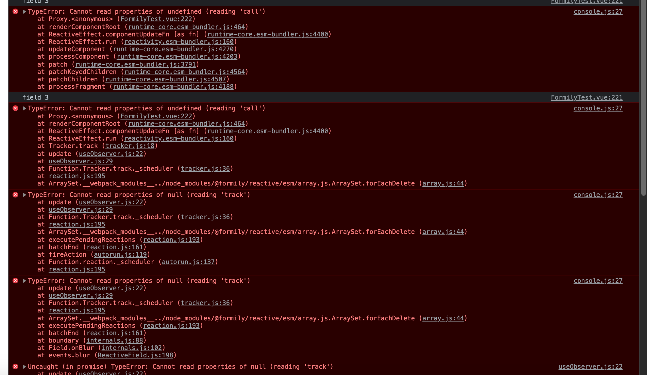 [Bug Report] 使用官方自增列表例子 在本地运行报错 · Issue #2700 · alibaba/formily · GitHub